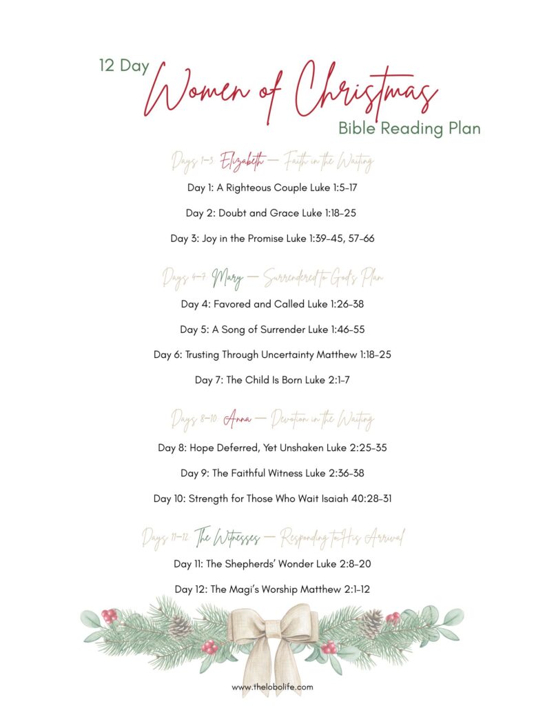 12-Day Women of Christmas Bible Reading Plan- PDF